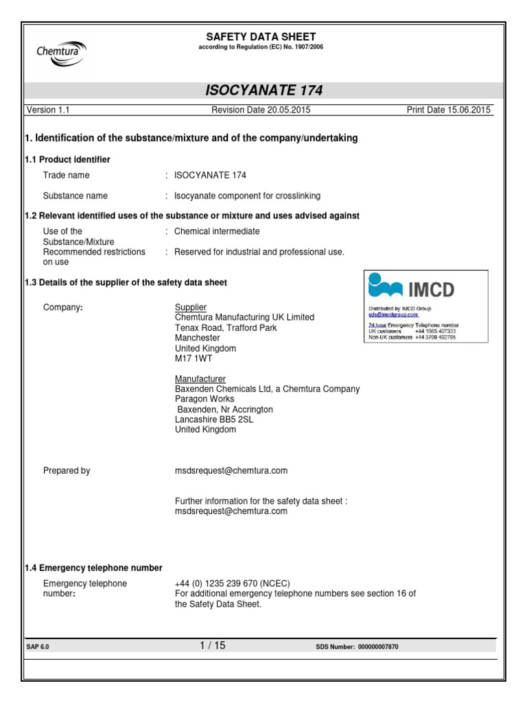 MSDS ایزوسیانات | PDF | Dangerous Goods | Toxicity