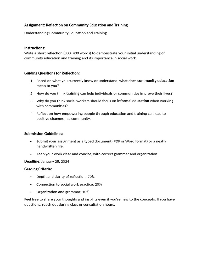 CET-1 Assignment Prelim Introduction To Community Education and Training | PDF