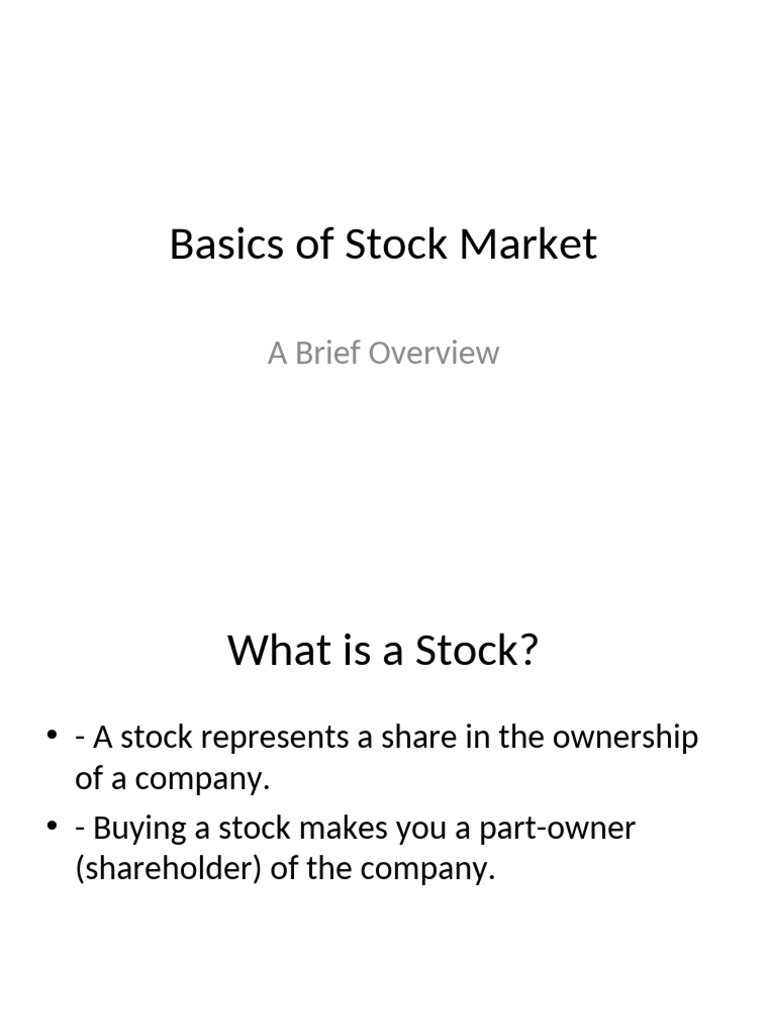 Basics of Stock Market | PDF