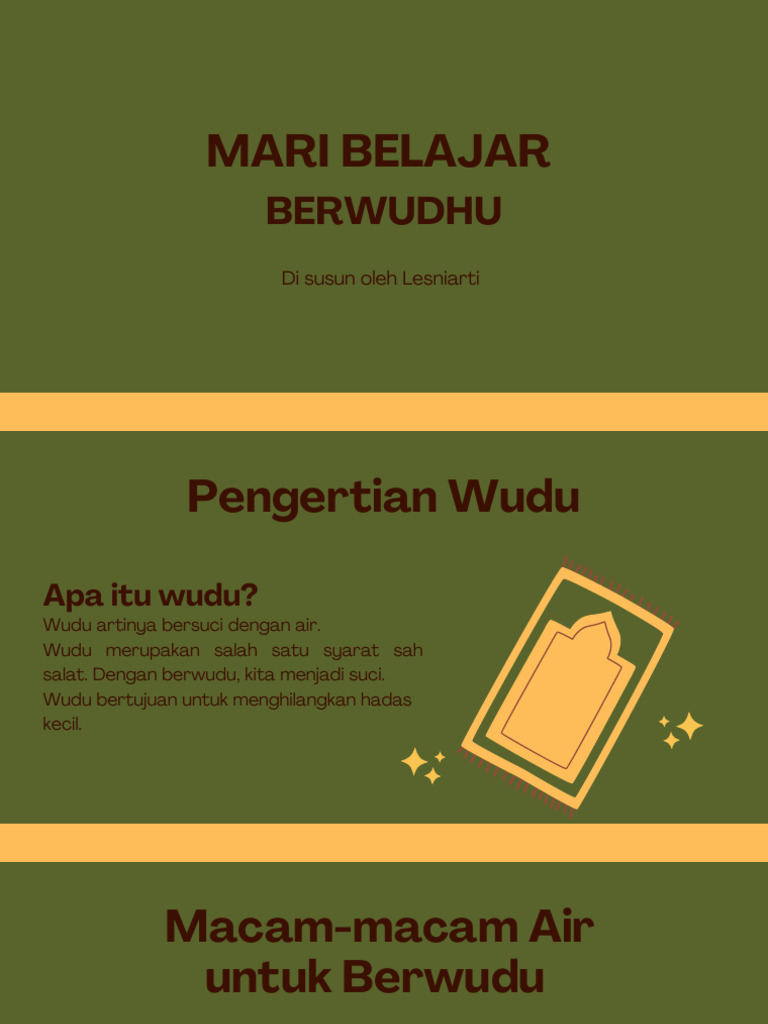 Alat Peraga Wudhu Powerpoint Canva | PDF