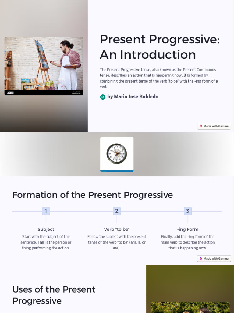 Present Progressive An Introduction | PDF | Grammatical Tense | Adverb