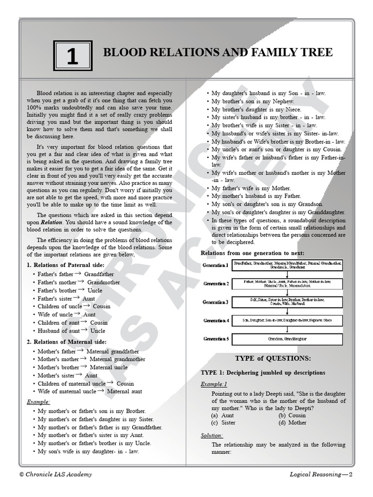 Logical Reasoning Q | PDF | Family | Grandparent