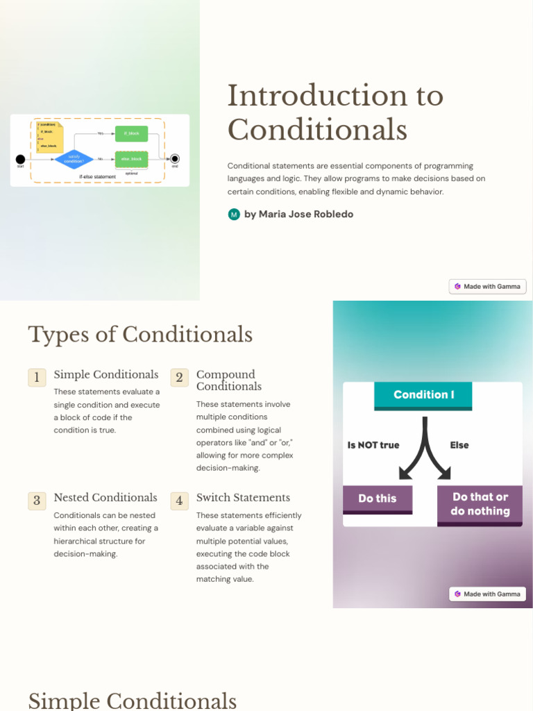 Introduction To Conditionals | PDF | Software Engineering | Grammar