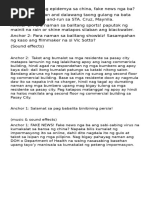 Balitaan Iskrip Sample Script For Newscasting in Filipino | PDF