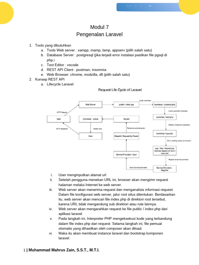 Introduction Laravel, Life Cycle, Route, Dan Migration - Modul ...