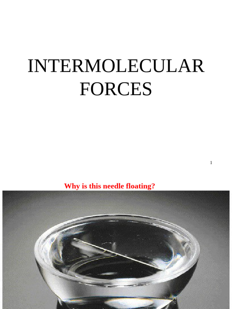 Chemistry Students: Intermolecular Forces | PDF | Intermolecular Force ...