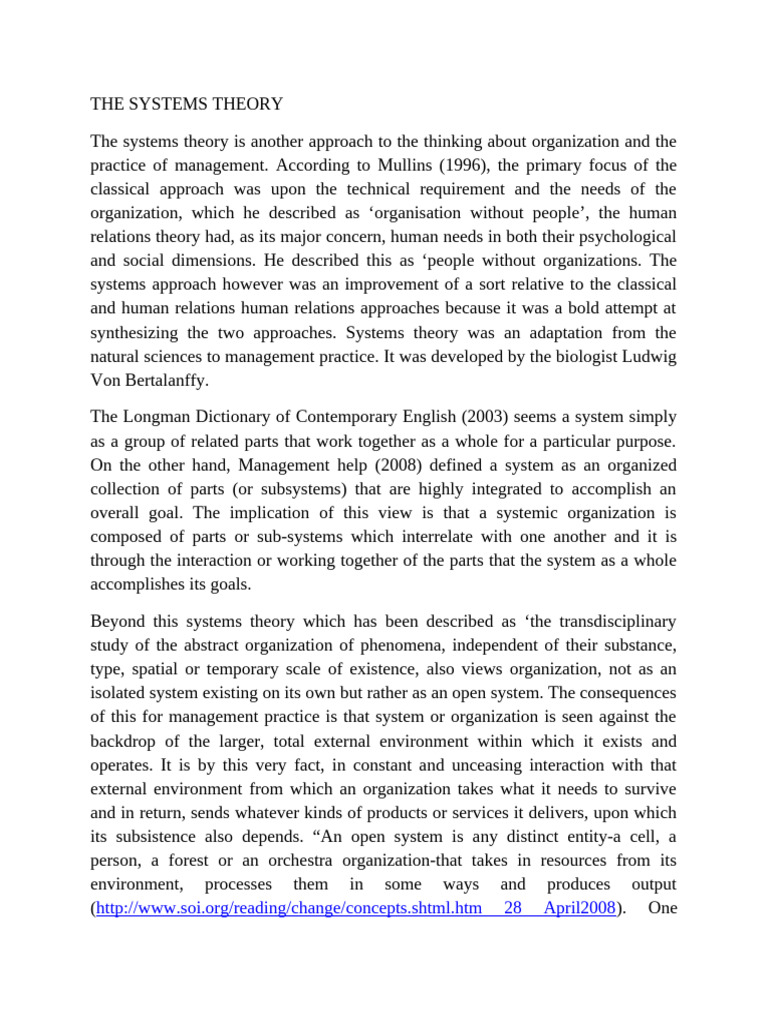 THE SYSTEMS THEORY | PDF | System | Systems Theory