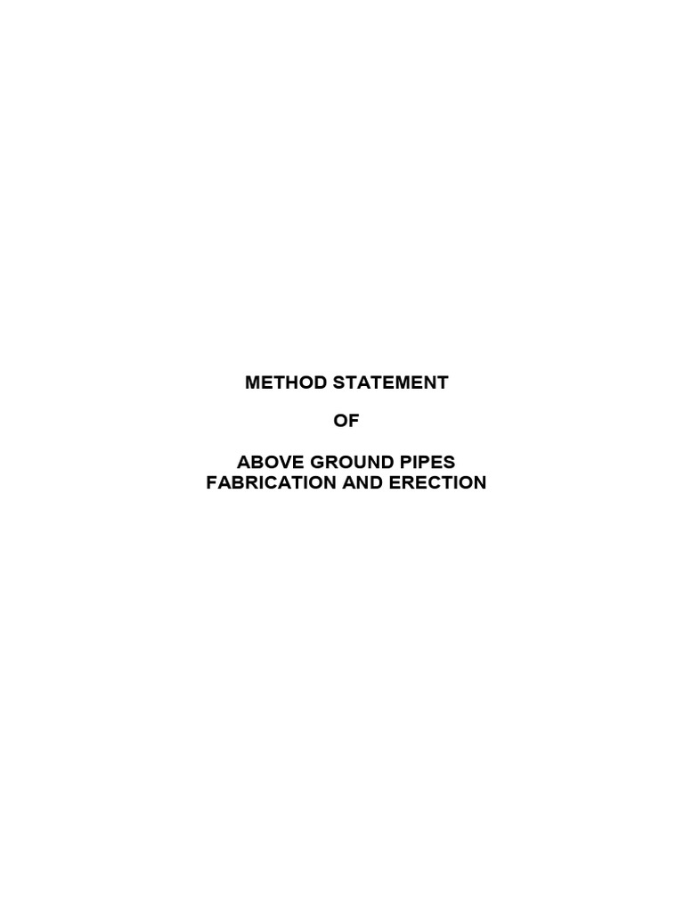 Above Ground Pipe Fabrication Method | PDF | Pipe (Fluid Conveyance ...