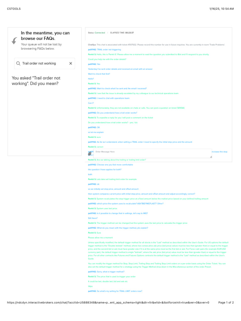 Chat IBKR Triggering Method | PDF | Private Sector | Investing