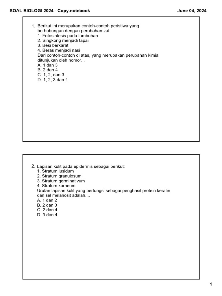 Soal OSN Bio 2024 | PDF
