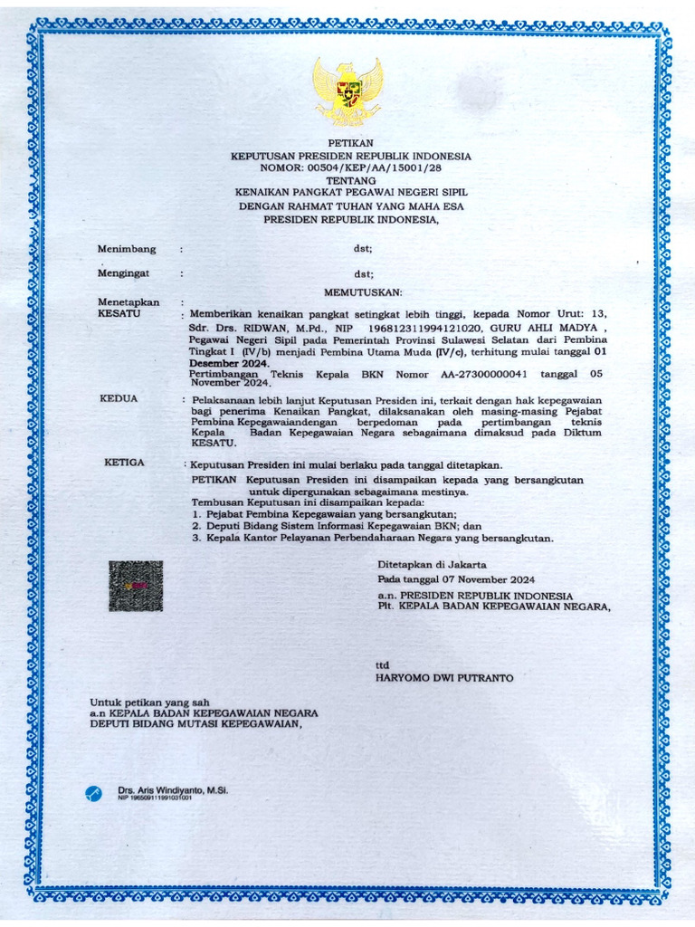 SK Golongan 4C | PDF