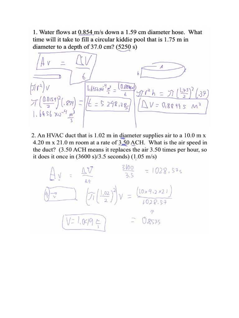 Fluid Motion Worksheet Guide | PDF
