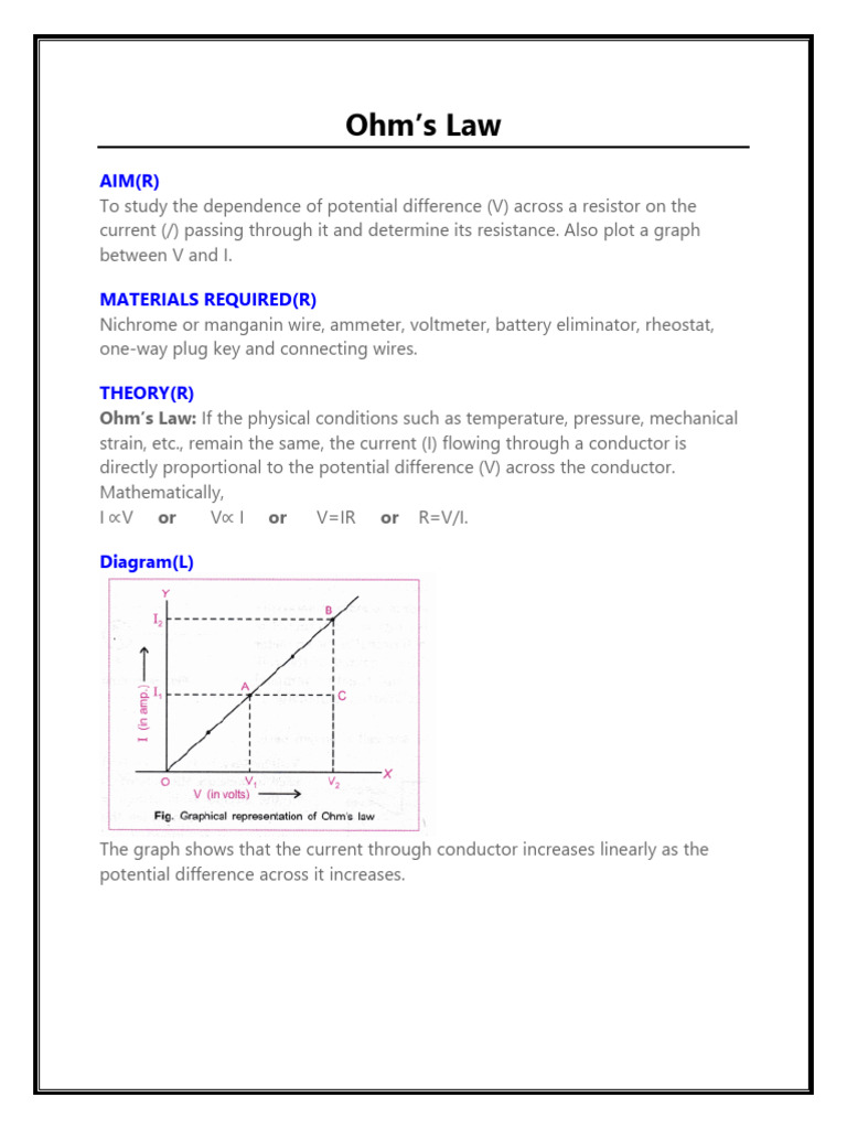 Understanding Ohm's Law Experiment | PDF | Quantity | Electronics