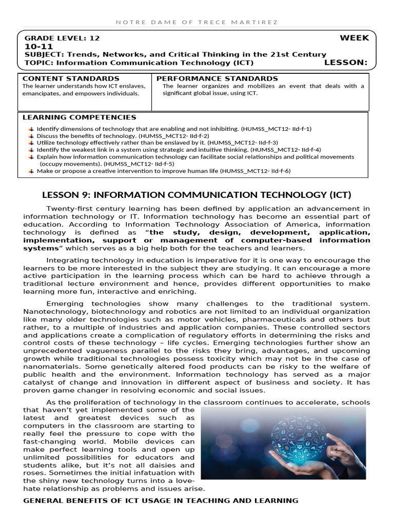 4-TRENDS-Week-3-4 | PDF | Educational Technology | Information And Communications Technology