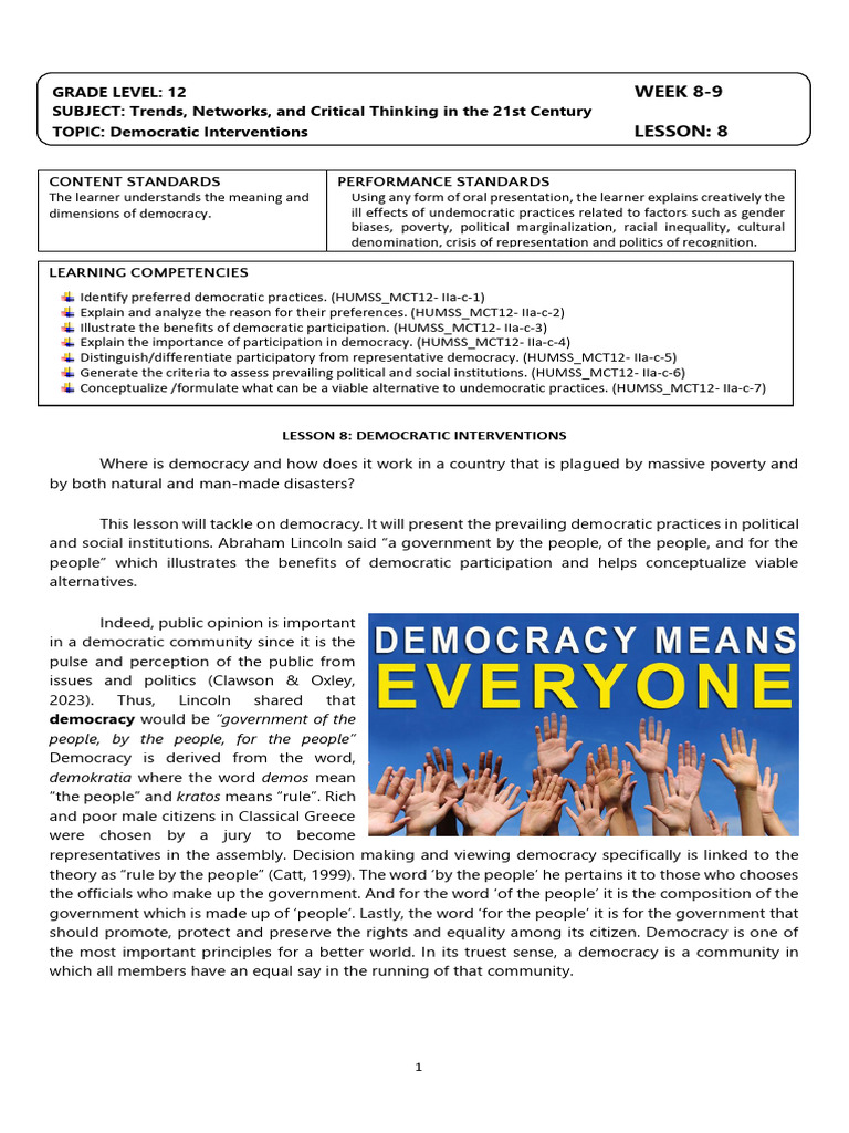 4-TRENDS-Week-1-2 | PDF | Democracy | Political Ideologies 4-TRENDS-Week-1-2 | PDF | Democracy | Political Ideologies