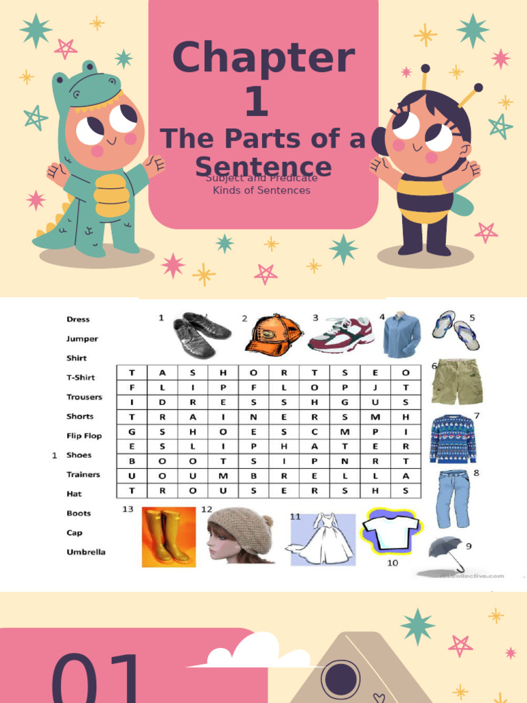 Chapter 1 The Parts of A Sentence For Ss | PDF | Subject (Grammar) | Sentence (Linguistics)