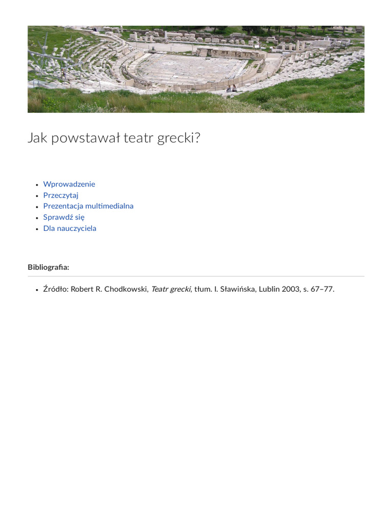 Jak Powstawał Teatr Grecki | PDF