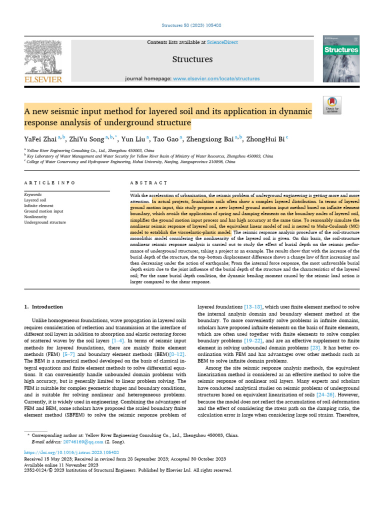 3-A New Seismic Input Method for Layered Soil and Its Application in Dynamic Response Analysis ...