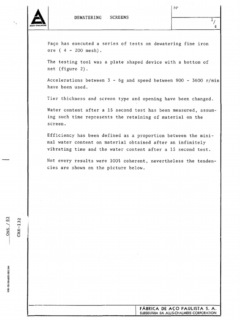 CAK 132 Dewatering Screens | PDF