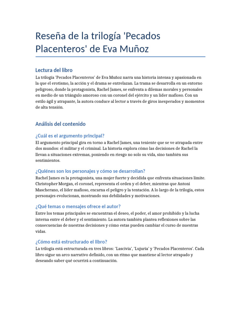 Reseña de 'Pecados Placenteros' | PDF | Narración