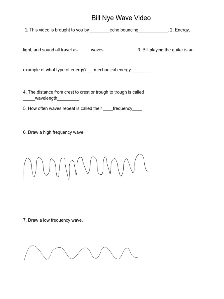 Waves Bill Nye Video Student Page | PDF