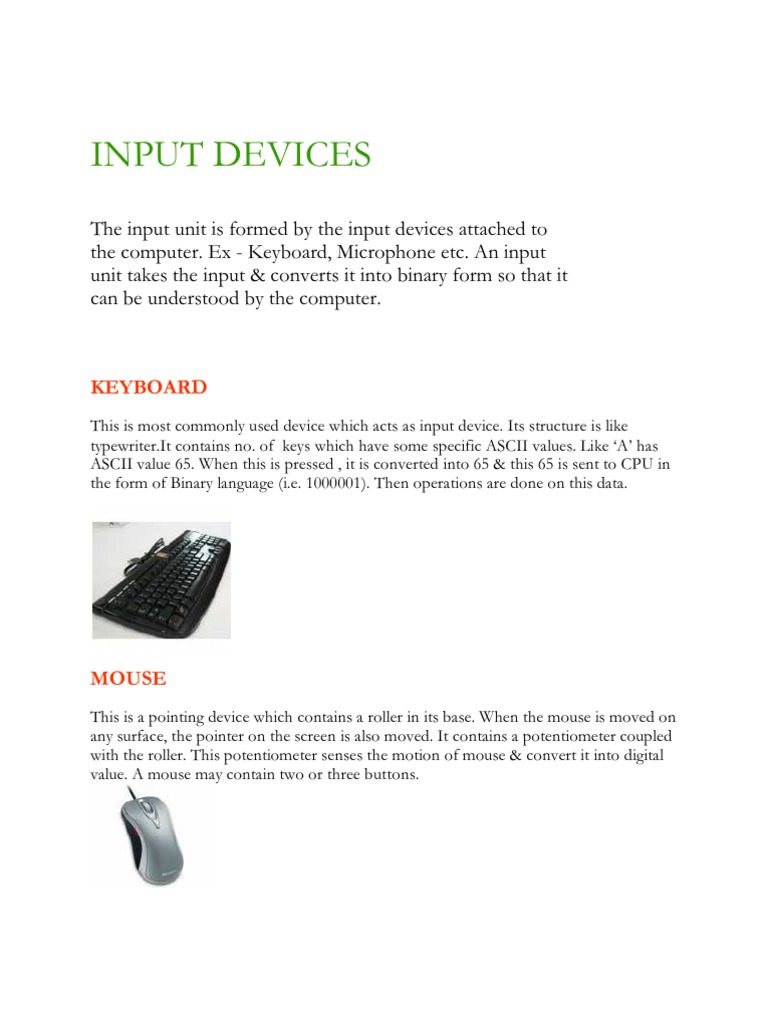 Input Device | PDF