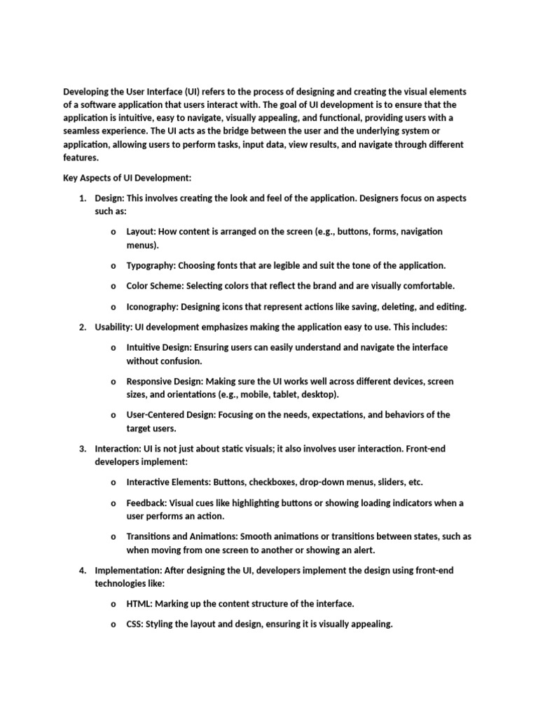 Week 8 Developing The User Interface | PDF | User Interface | Usability