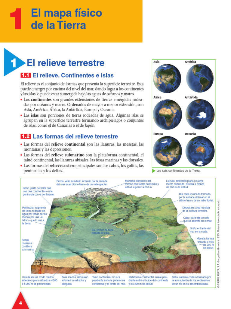 Formas del Relieve Terrestre y Aguas | PDF | Clima | Terreno