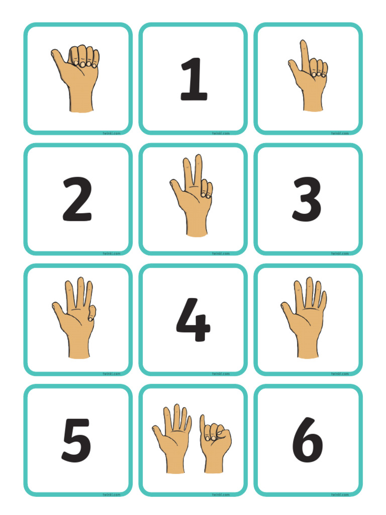 Sa M 67 Juego de Memoria Contar Dedos Del 0 Al 10 Ver 2 | PDF