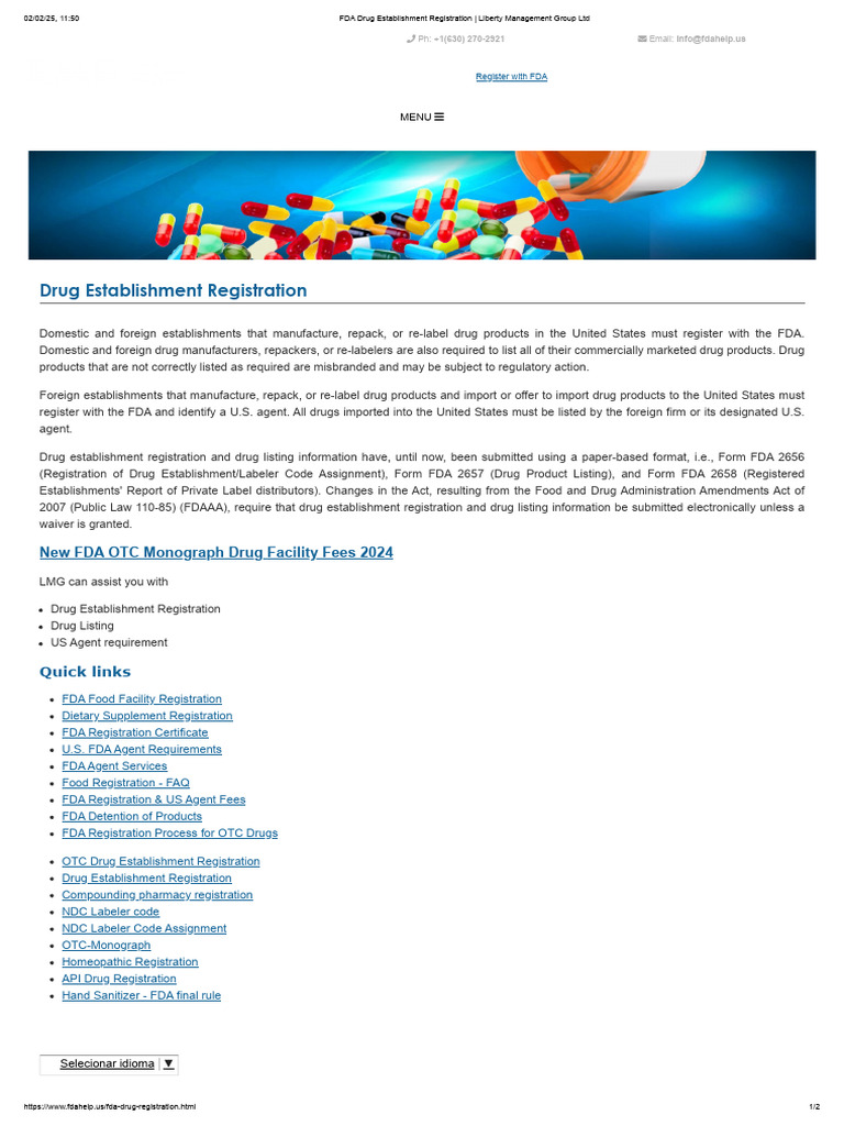 FDA Drug Establishment Registration Guide | PDF | Food And Drug Administration | Over The ...