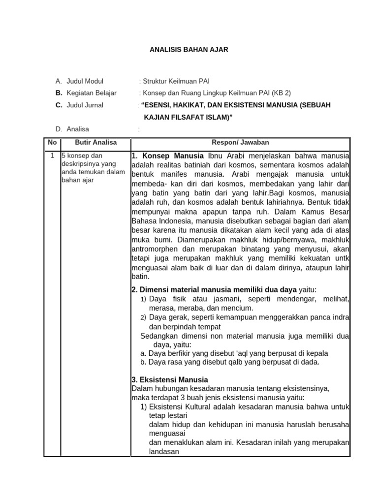 Analisa bahan Ajar KB 2 Modul 6 Nuraini | PDF