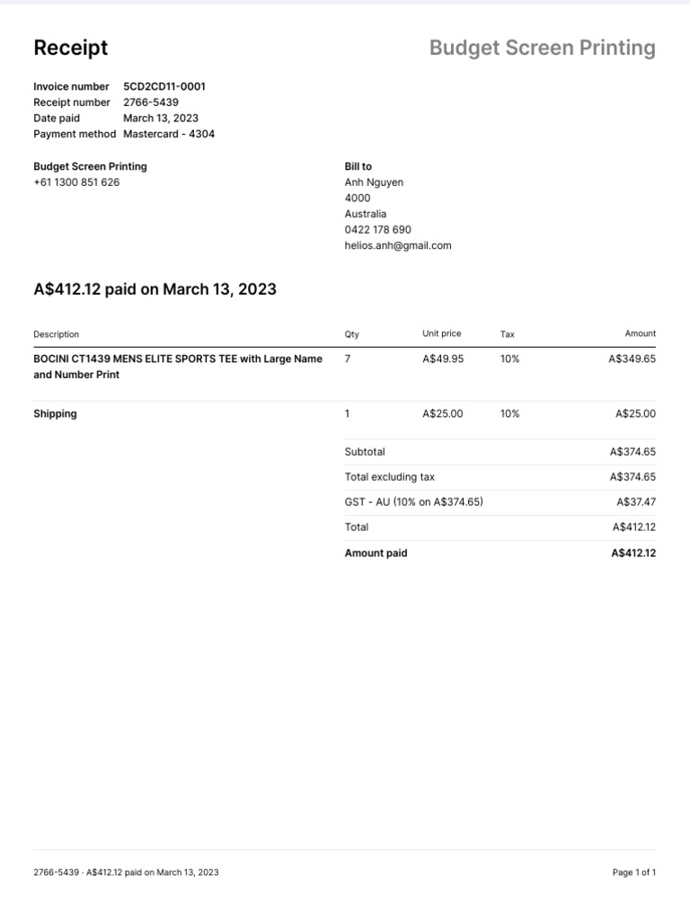Receipt-2766-5439 Buget Printing | PDF