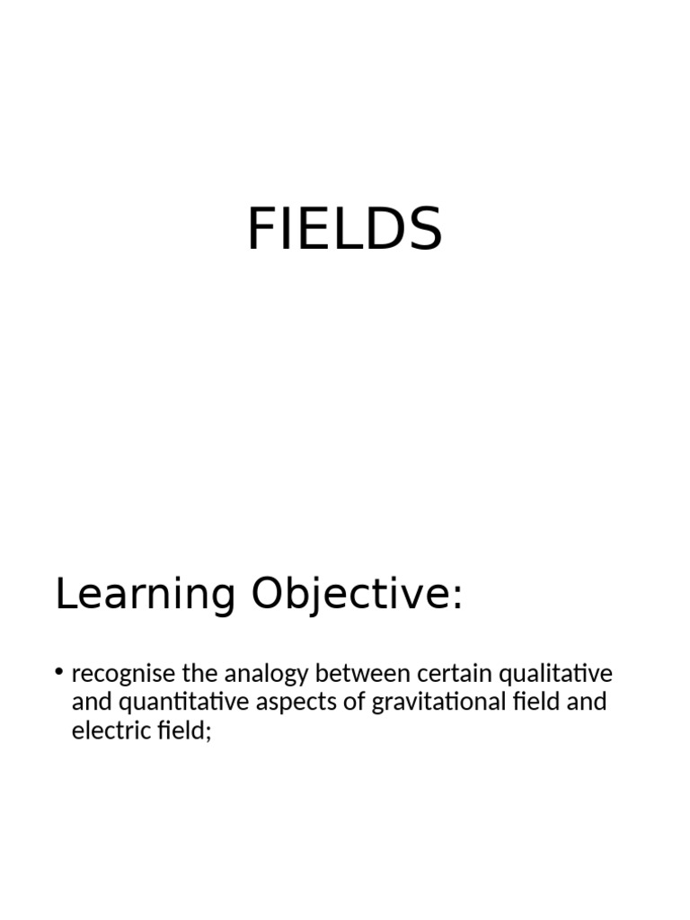 Gravitational and Electric Fields | PDF
