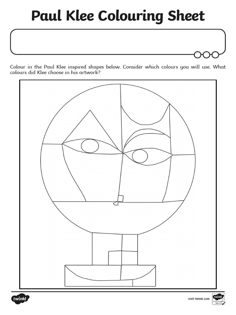 T AD 017 Paul Klee Colouring Sheet - Ver - 1 | PDF