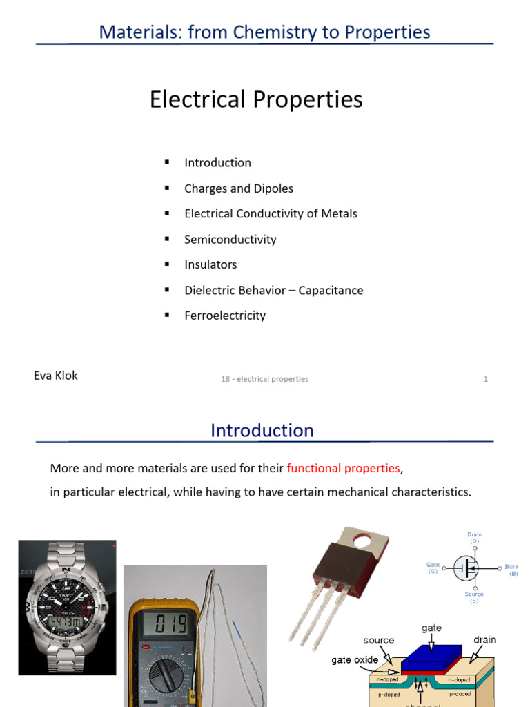 Course 18 - Electrical Properties | PDF | Electrical Resistivity And Conductivity | Dielectric