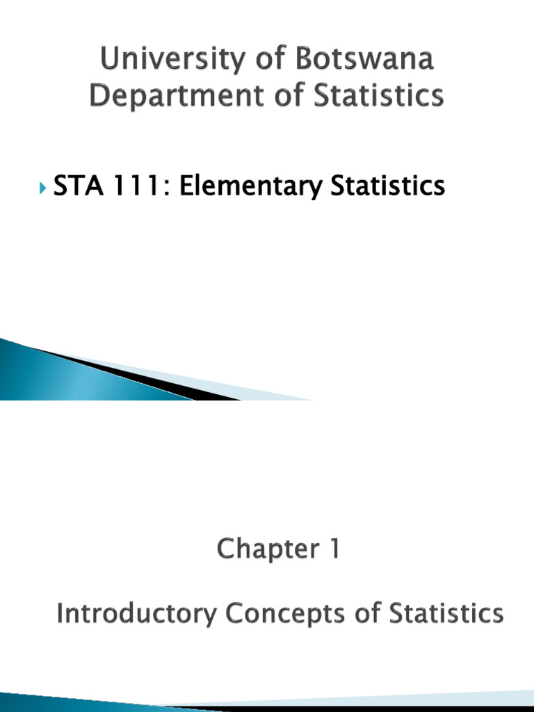 Chapter 1 Introductory Concepts of Statistics | PDF | Statistics | Mean