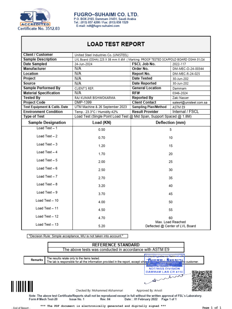 06302024-LVL Board (OSHA) X 225 X 38mm X 4M | PDF | Mechanical Engineering