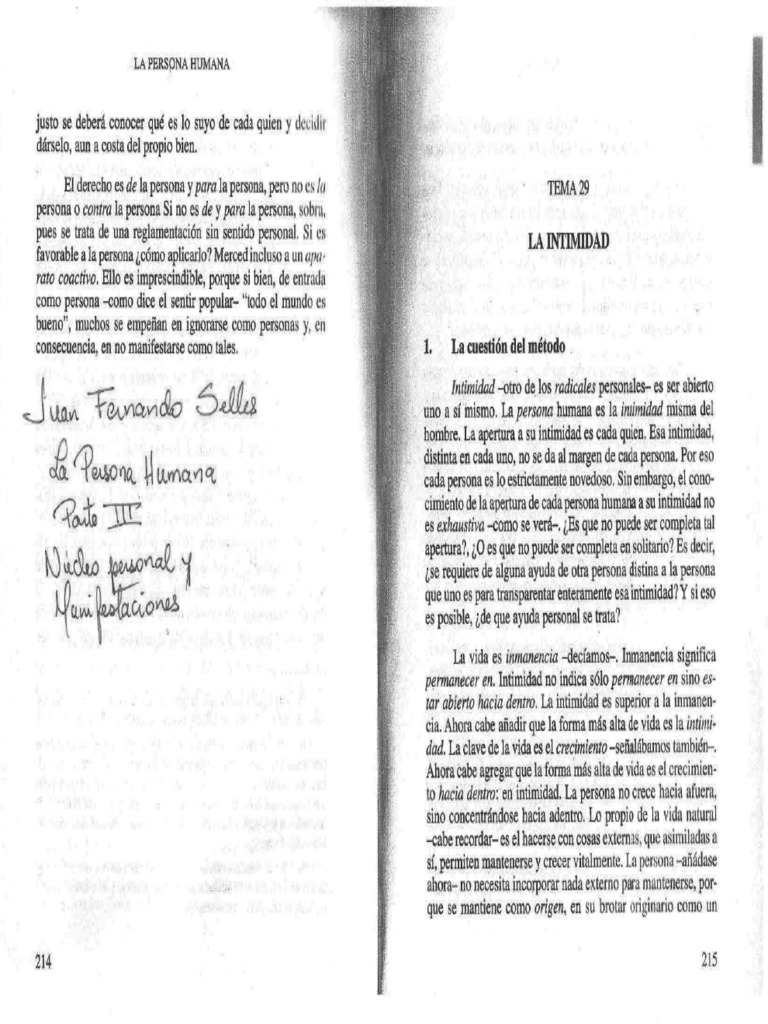 Sellés III Tema 29 La Intimidad | PDF
