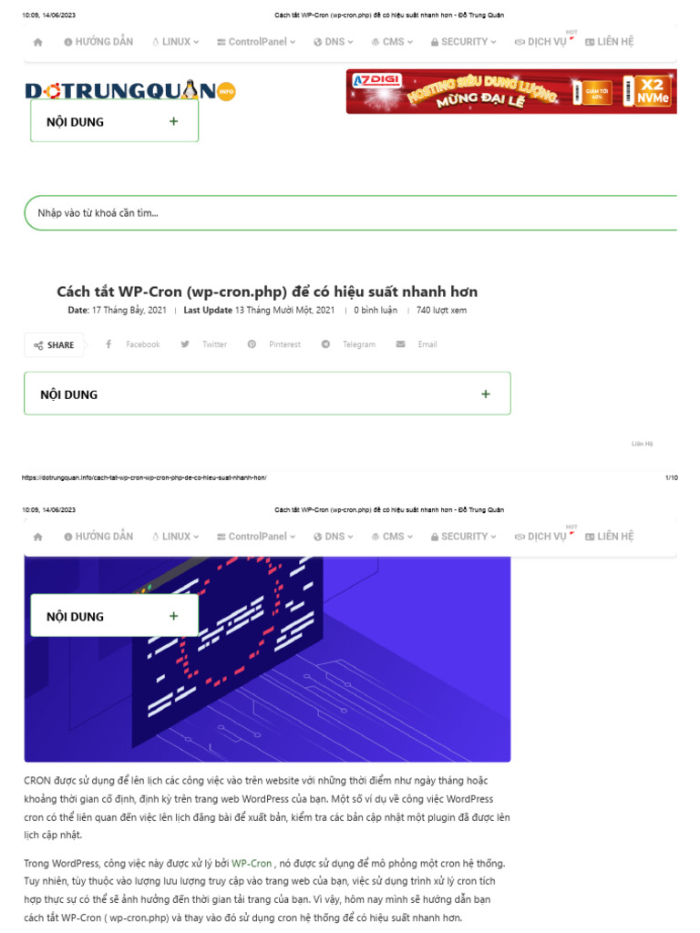 Cách tắt WP-Cron (wp-cron.php) để có hiệu suất nhanh hơn - Đỗ Trung Quân | PDF