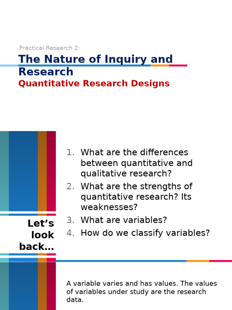 Understanding Quantitative Research Designs | PDF | Level Of Measurement | Survey Methodology