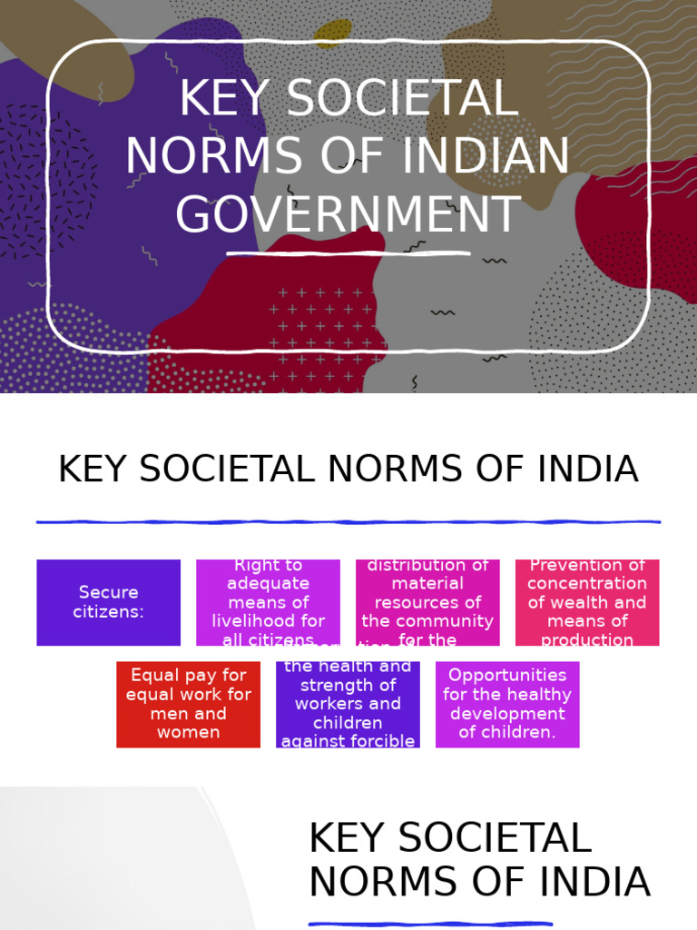 Key Societal Norms of Indian Government | PDF