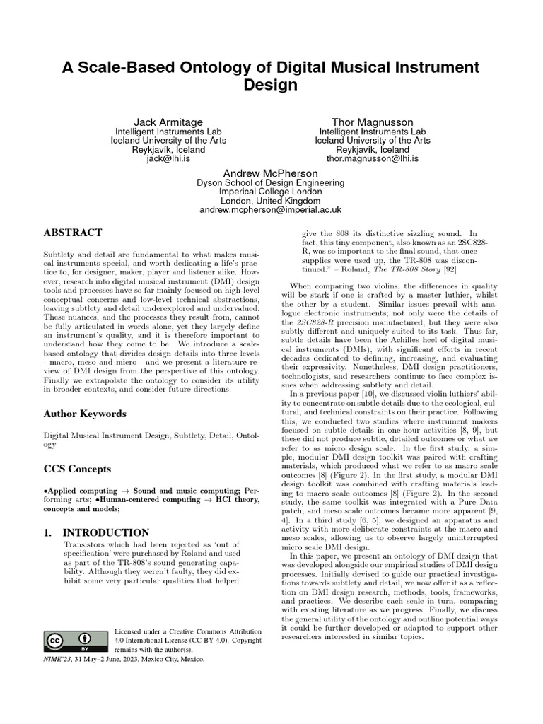 2023_nime_armitage_et_al_ontology | PDF | Ontology | Piano