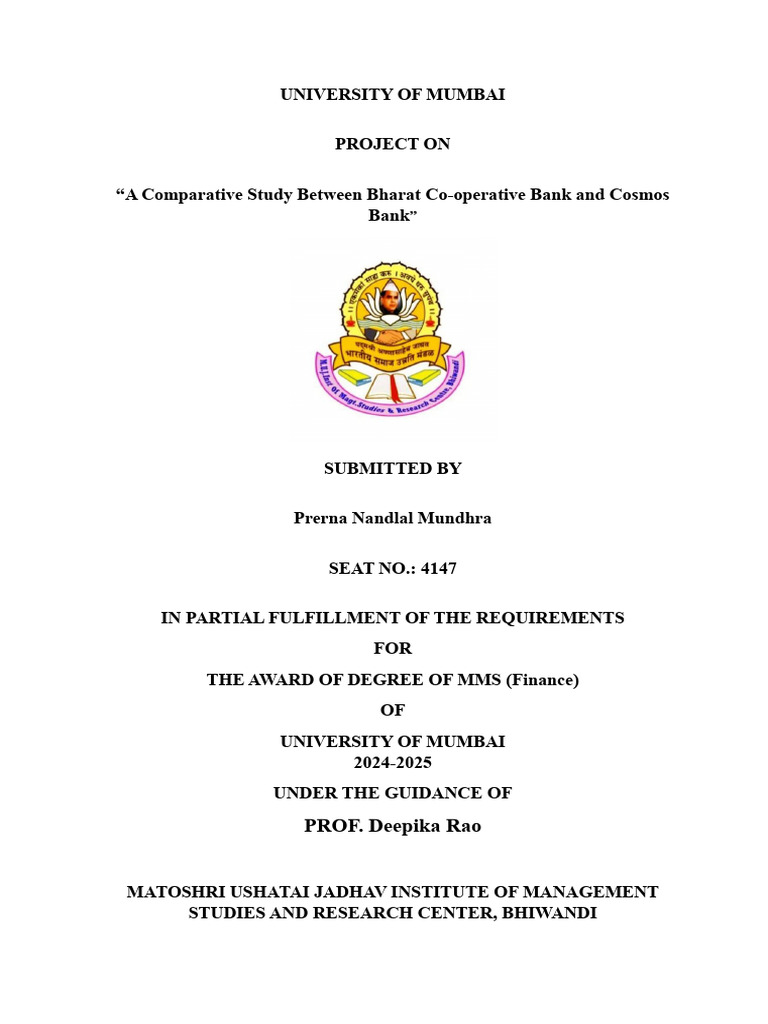 prerna_final_project 2(1) | PDF | Banks | Cooperative