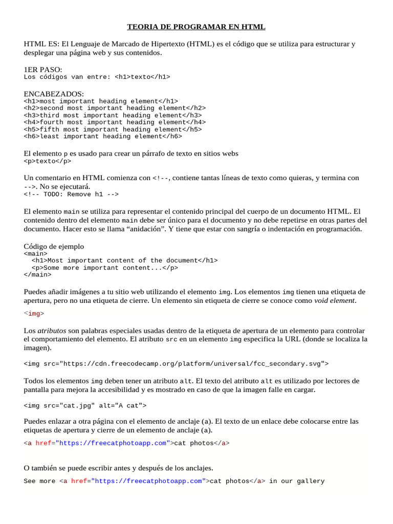 TEORIA DE PROGRAMAR EN HTML | PDF | HTML | Hipervínculo