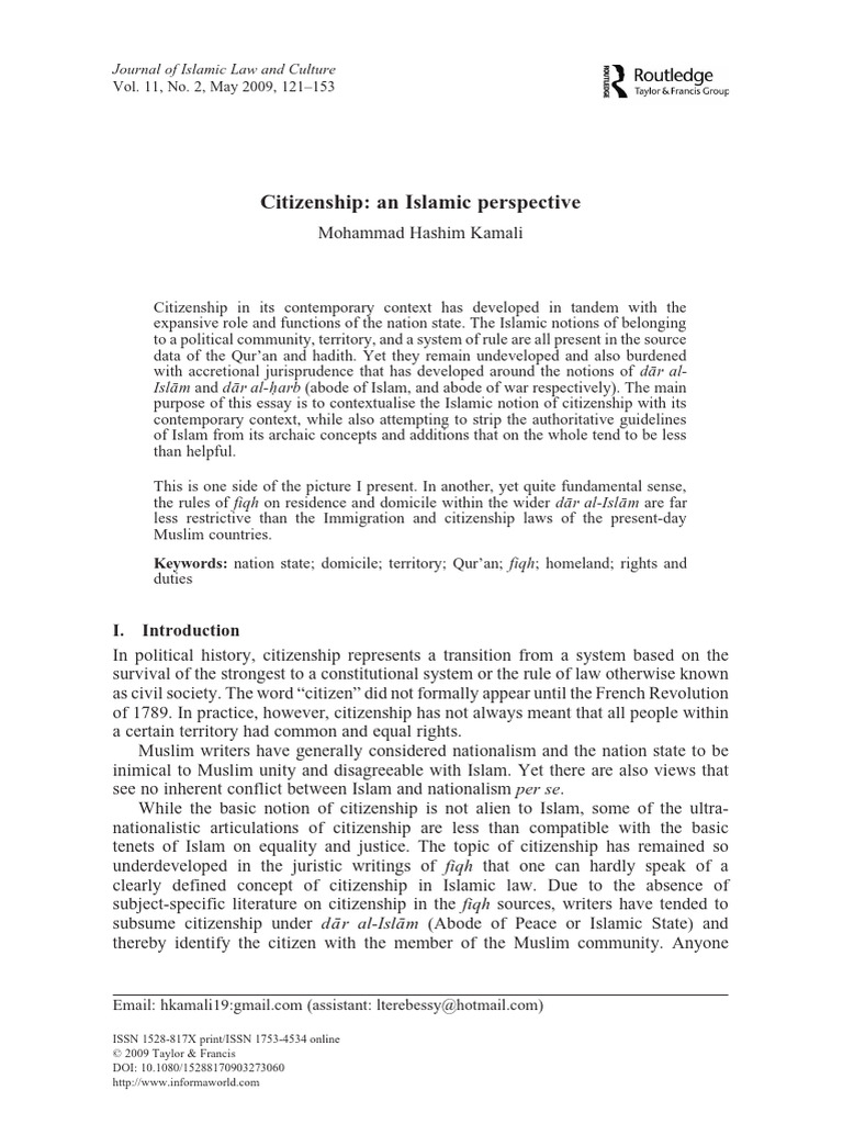 Citizenship An Islamic Perspective | PDF | Citizenship | Muhammad
