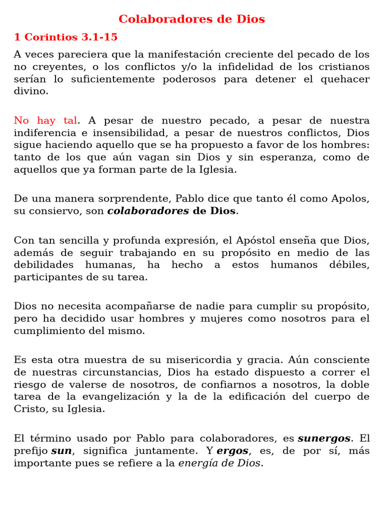 Colaboradores de Dios 2 | PDF | Cristo (título) | Dios