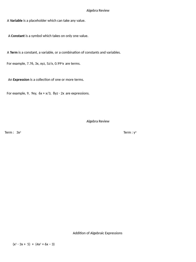 Basic Algebra | PDF | Inequality (Mathematics) | Equations