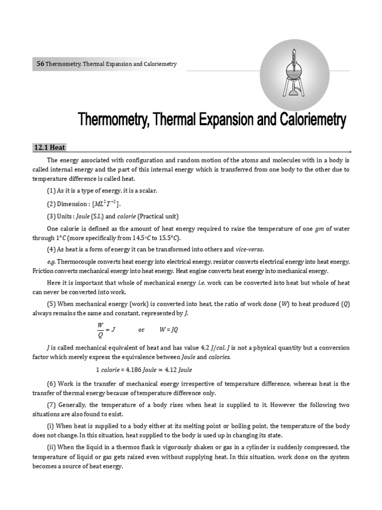Thermometry and Heat Transfer Basics | PDF | Thermal Expansion | Temperature