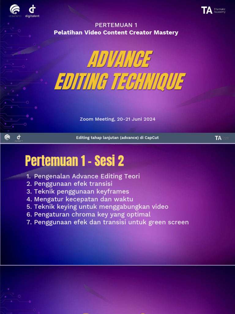 Bahan Ajar VCC Modul 2 - Advance Editing Technique Rev | PDF