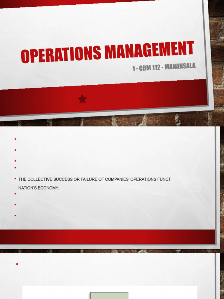 Operations Management | PDF | Supply Chain | Operations Management